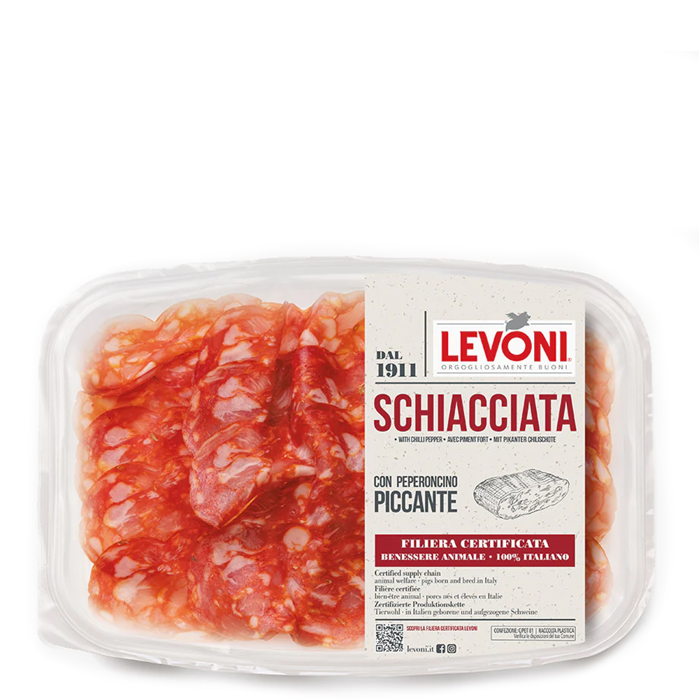 Levoni Salami Schiacciata Piccante | 80 g - van Lemmen pizza